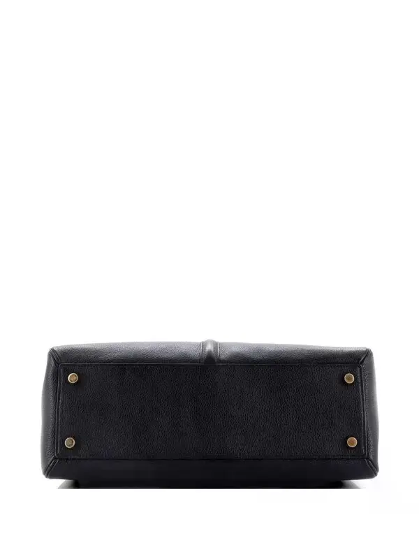 Celine 16 Top Handle Bag In Grained Calfskin
