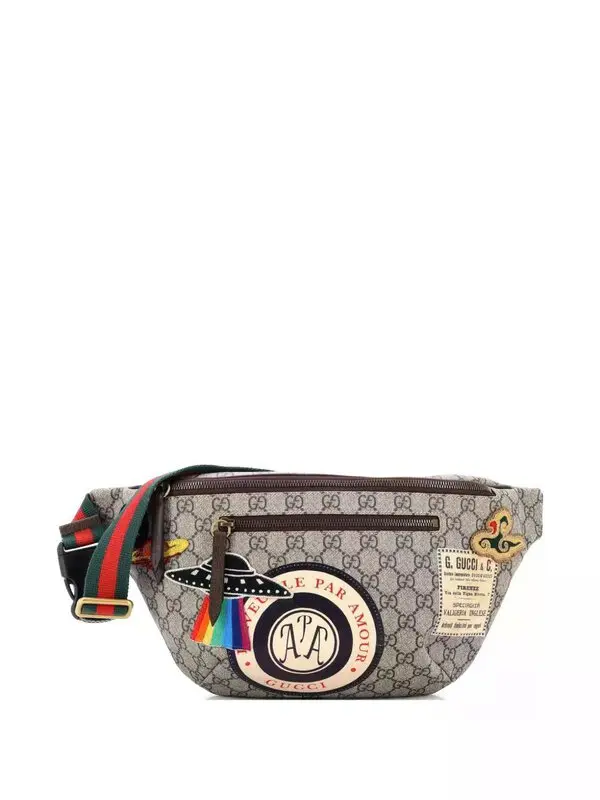 Gucci Gg Coated Canvas Applique Belt Bag - Brown