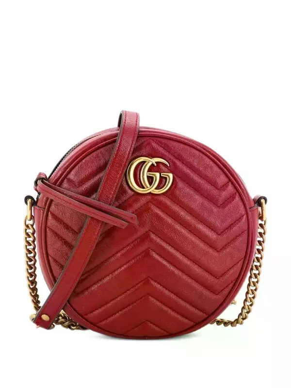 Gucci Matelassé Leather Mini Shoulder Bag - Red
