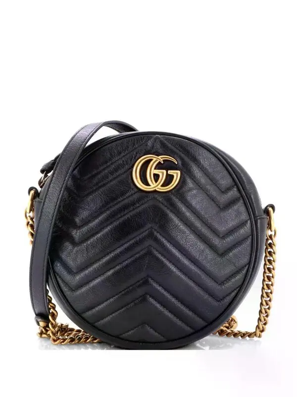 Gucci Matelassé Leather Mini Shoulder Bag - Black