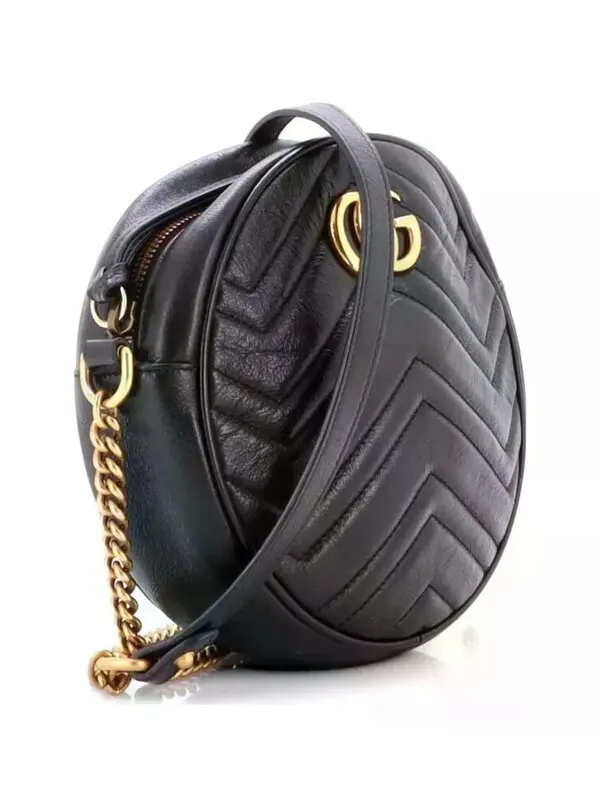 Gucci Matelassé Leather Mini Shoulder Bag - Black