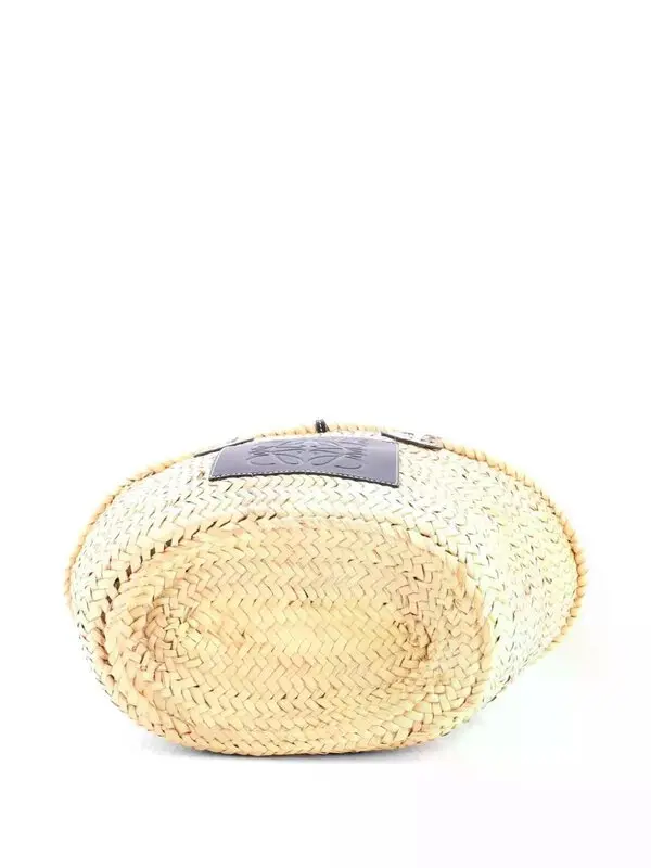 Loewe Medium Basket Chain Raffia Tote Bag