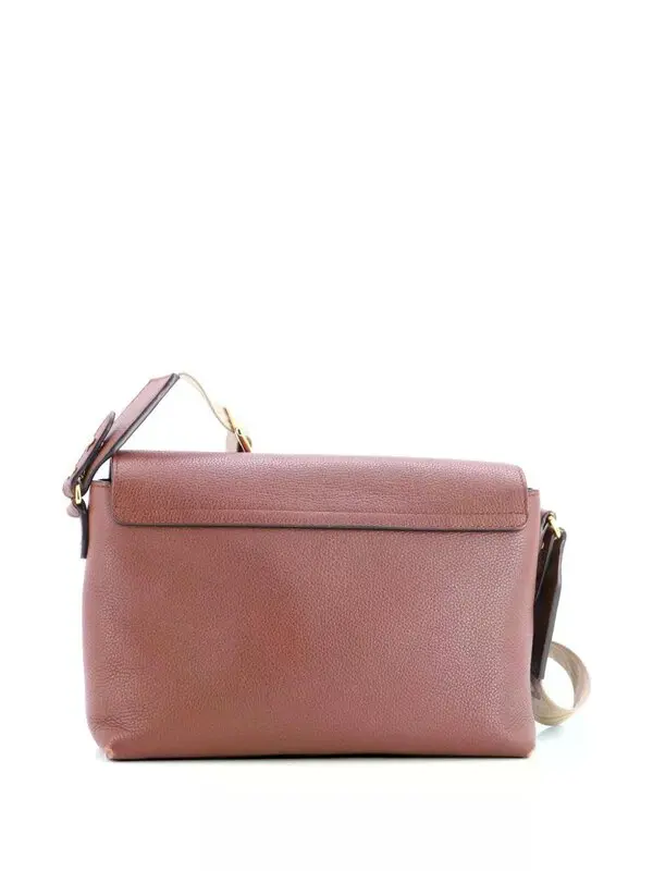 Burberry Note Leather With Vintage Check Canvas Medium Crossbody Bag