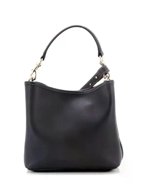 Gucci Emblem Leather Small Bucket Bag - Black