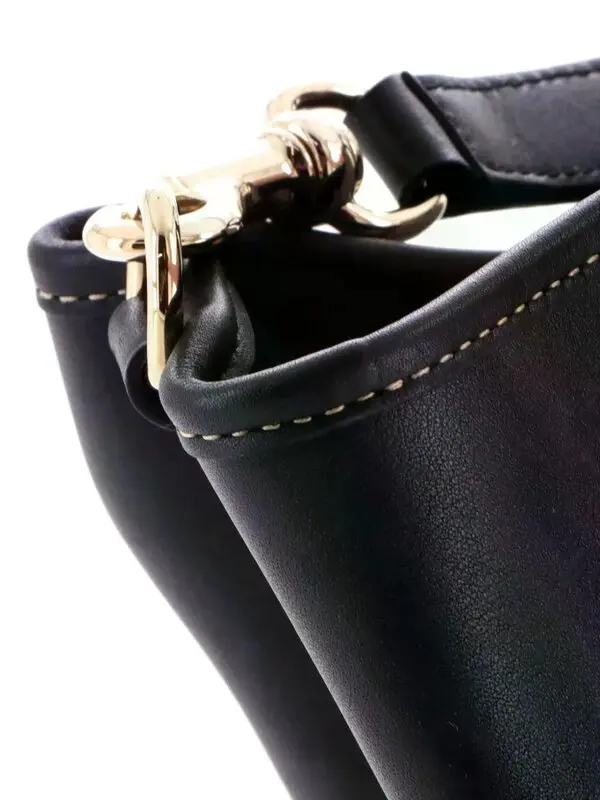 Gucci Emblem Leather Small Bucket Bag