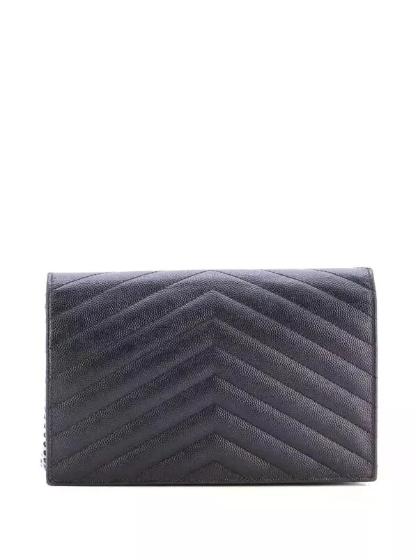 Saint Laurent Classic Monogram Wallet On Chain Bag - Black
