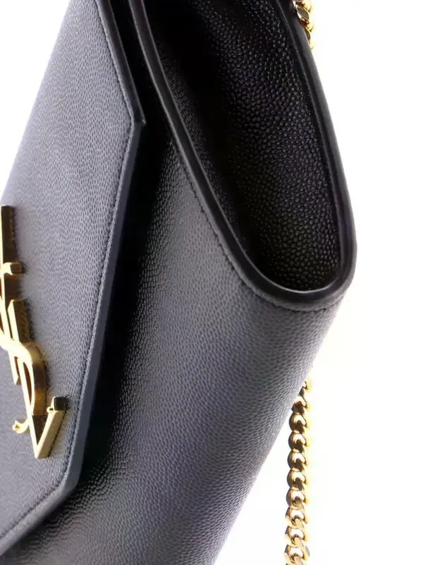 Saint Laurent Uptown Chain Wallet Leather Crossbody Bag - Black