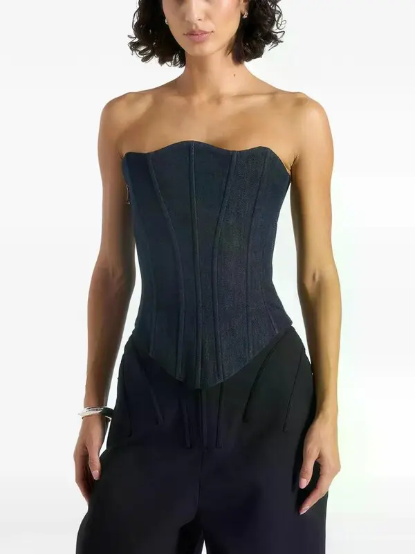 Manière De Voir Denim Corset - Blue