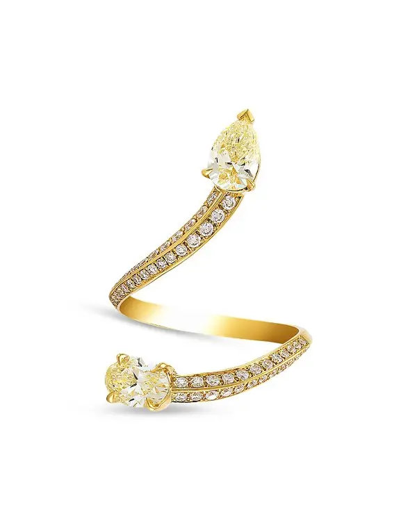 Etho Maria 18k Yellow Diamond S Curve Ring - Gold