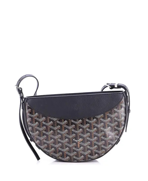 Goyard Hirondelle Shoulder Bag Coated Canvas And Leather - Black