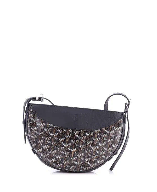 Goyard Hirondelle Shoulder Bag Coated Canvas And Leather - Black