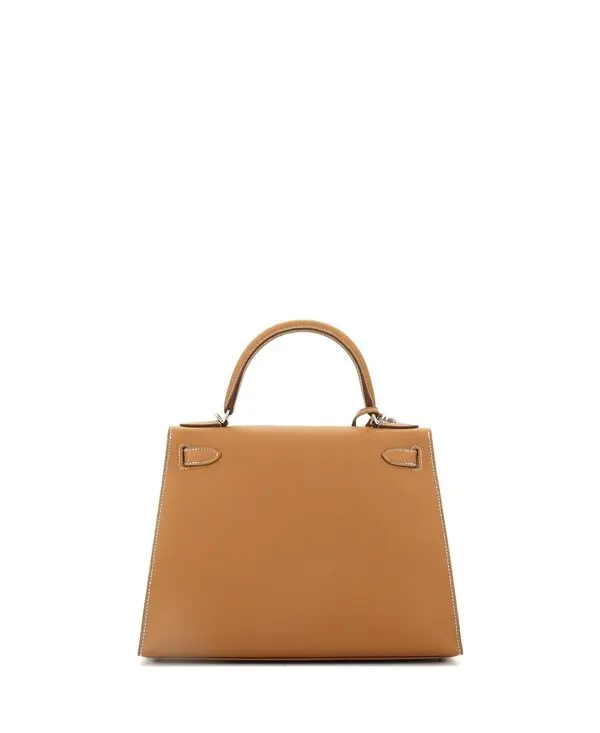 Hermès Kelly 28 Handbag Brown Epsom With Palladium Hardware - Gold