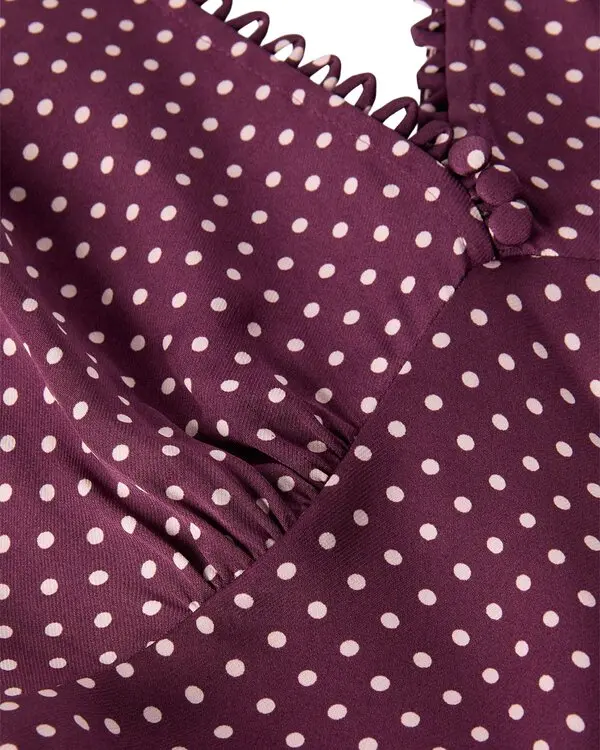 Whistles Sleeveless Polka Dot Midi Dress
