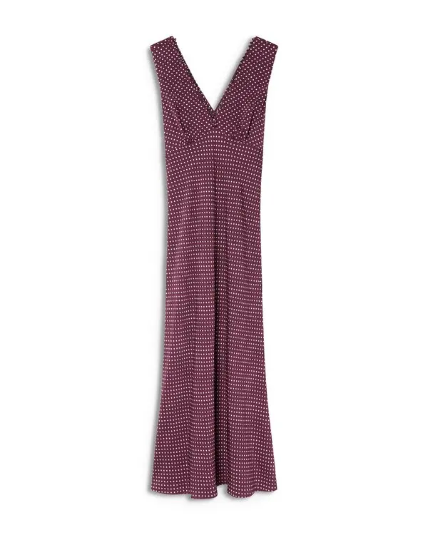 Whistles Sleeveless Polka Dot Midi Dress