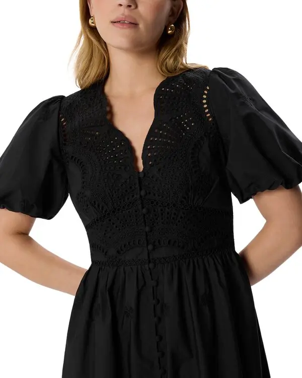Whistles Cotton Broderie Midi Dress