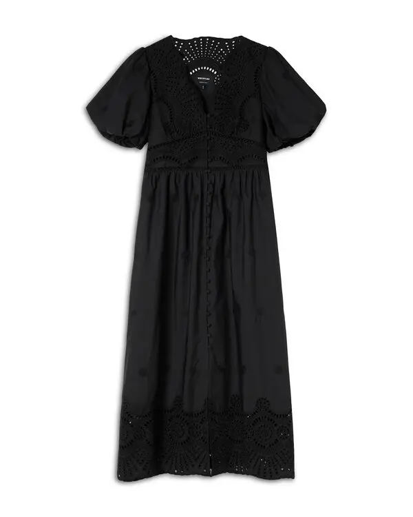 Whistles Cotton Broderie Midi Dress