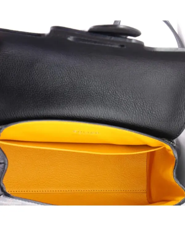 Goyard Saigon Top Handle Bag Coated Canvas With Leather - Black