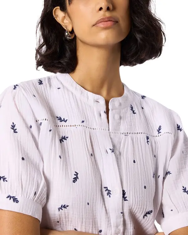 Whistles Embroidered Cotton Blouse