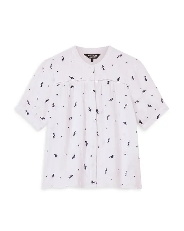 Whistles Embroidered Cotton Blouse