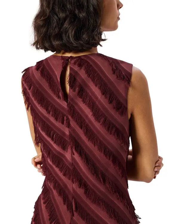 Whistles Diagonal Fringe Midi Dress