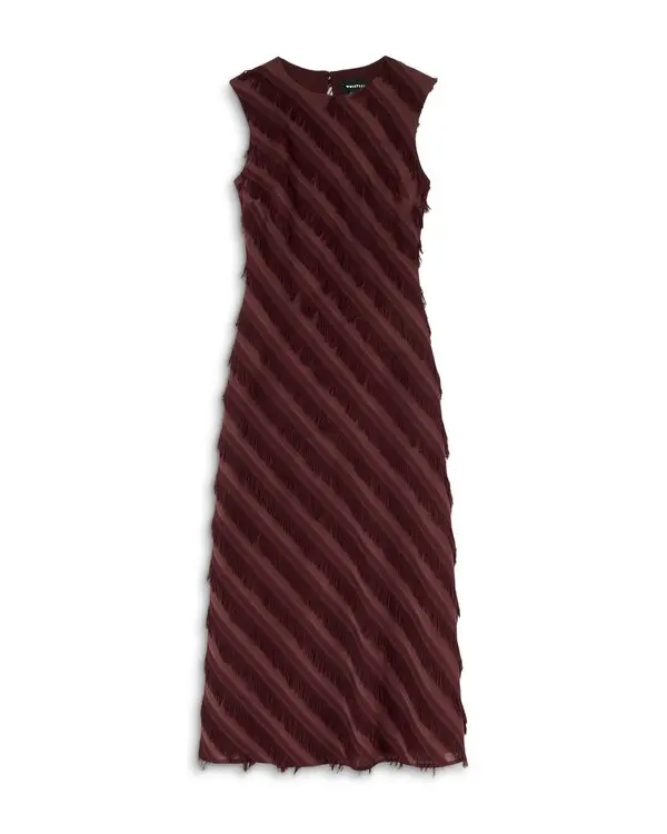 Whistles Diagonal Fringe Midi Dress