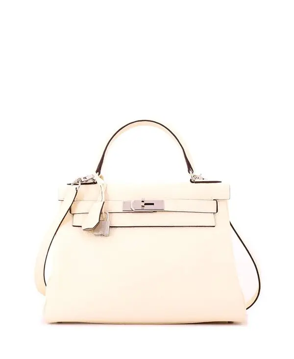 Hermès Kelly 28 Handbag Light Clemence With Palladium Hardware