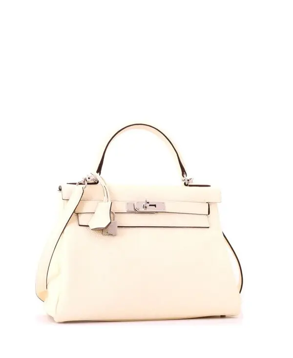 Hermès Kelly 28 Handbag Light Clemence With Palladium Hardware
