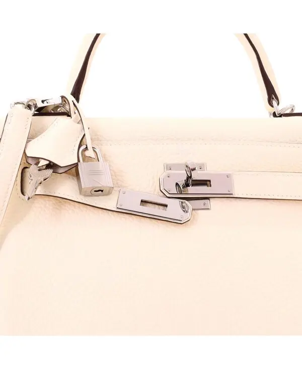 Hermès Kelly 28 Handbag Light Clemence With Palladium Hardware