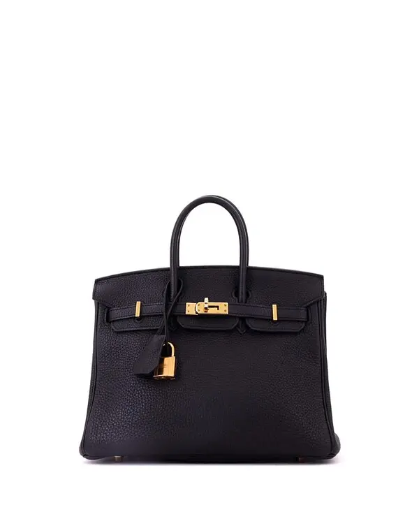 Hermès Birkin 25 Handbag Black Togo With Gold Hardware - Noir