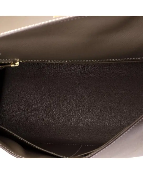 Hermès Kelly 28 Handbag Grey Epsom With Gold Hardware - Etoupe