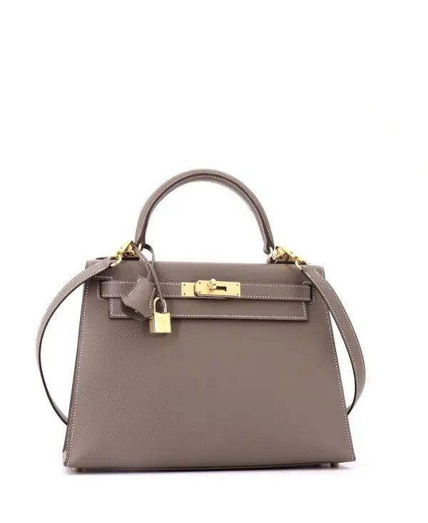 Hermès Kelly 28 Handbag Grey Epsom With Gold Hardware - Etoupe
