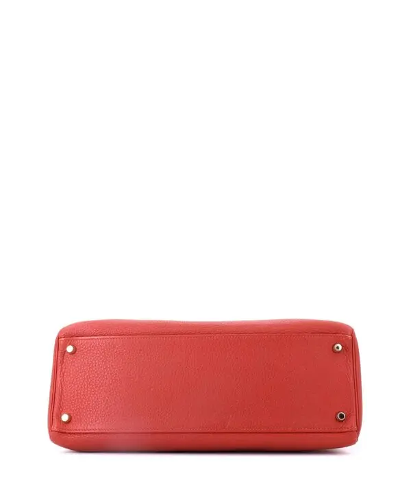 Hermès Kelly 35 Handbag Brown Clemence With Gold Hardware