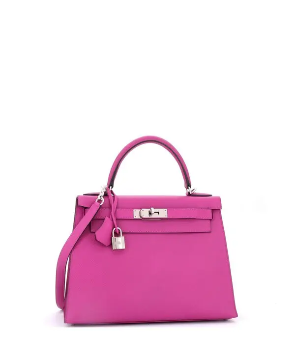 Hermès Kelly 28 Handbag Pink Epsom With Palladium Hardware - Rose Pourpre