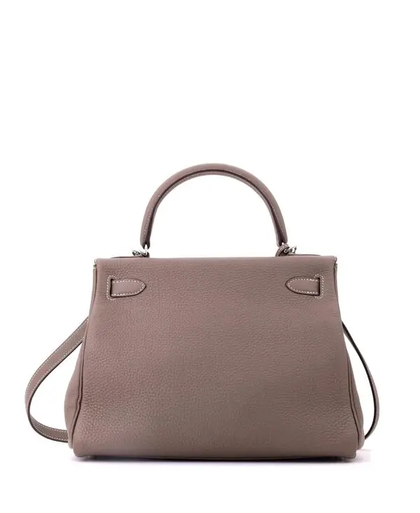 Hermès Kelly 28 Handbag Grey Togo With Palladium Hardware - Etoupe