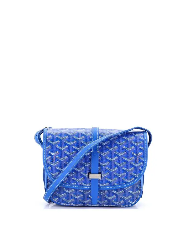 Goyard Pm Belvedere Iii Messenger Bag Coated Canvas With Leather - Blue