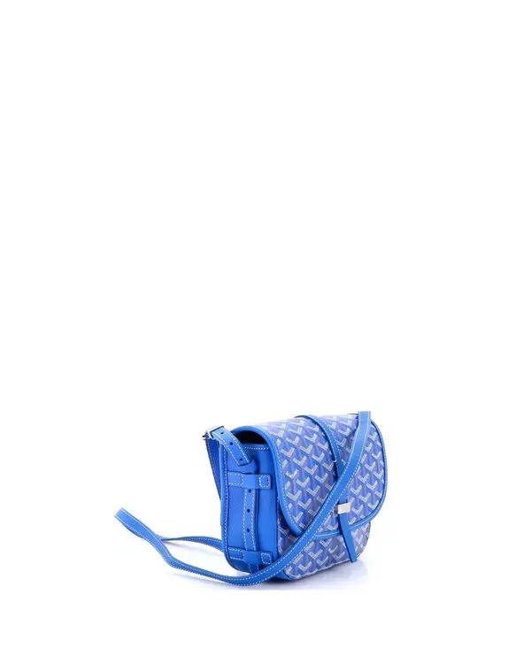 Goyard Pm Belvedere Iii Messenger Bag Coated Canvas With Leather - Blue