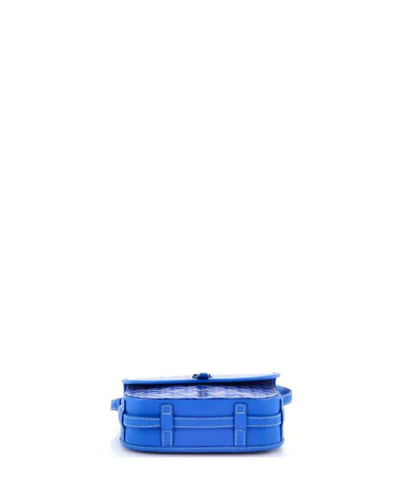 Goyard Pm Belvedere Iii Messenger Bag Coated Canvas With Leather - Blue