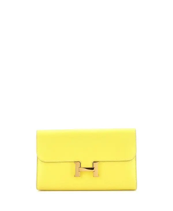 Hermès Long Constance Wallet Epsom - Yellow