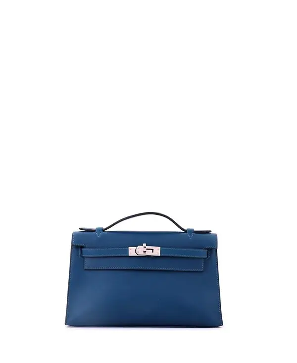 Hermès Kelly Pochette Swift - Blue