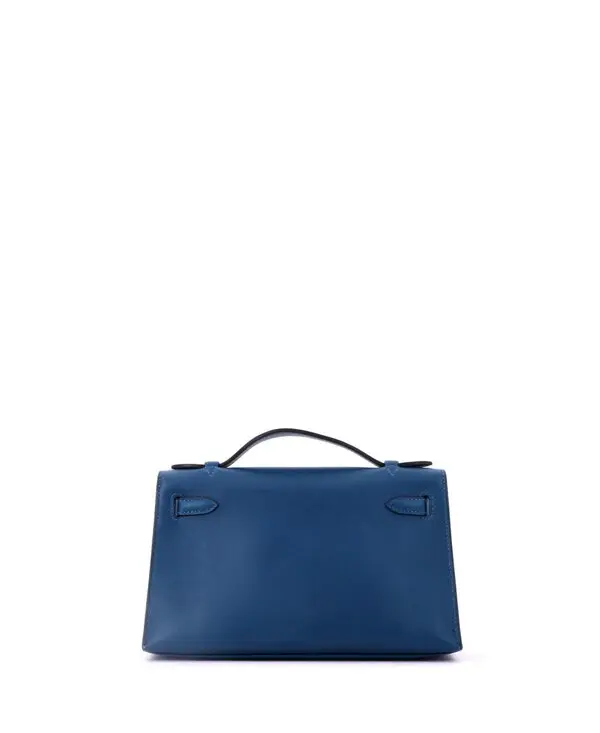 Hermès Kelly Pochette Swift - Blue