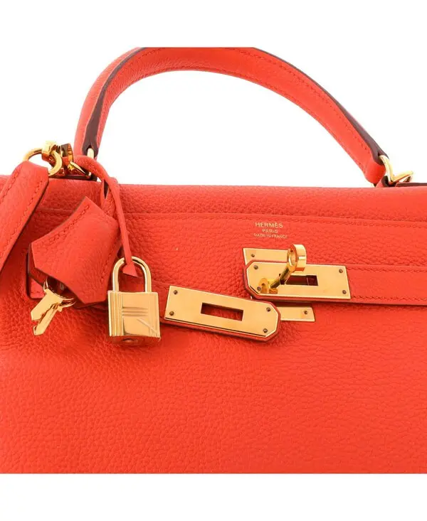 Hermès Kelly 28 Handbag Orange Togo With Gold Hardware - Capucine