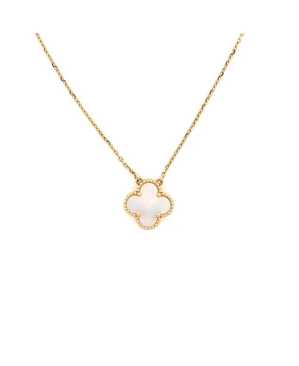 VAN CLEEF & ARPELS Vintage Alhambra Pendant Necklace 18k And Mother Of Pearl, 16.5 - Gold