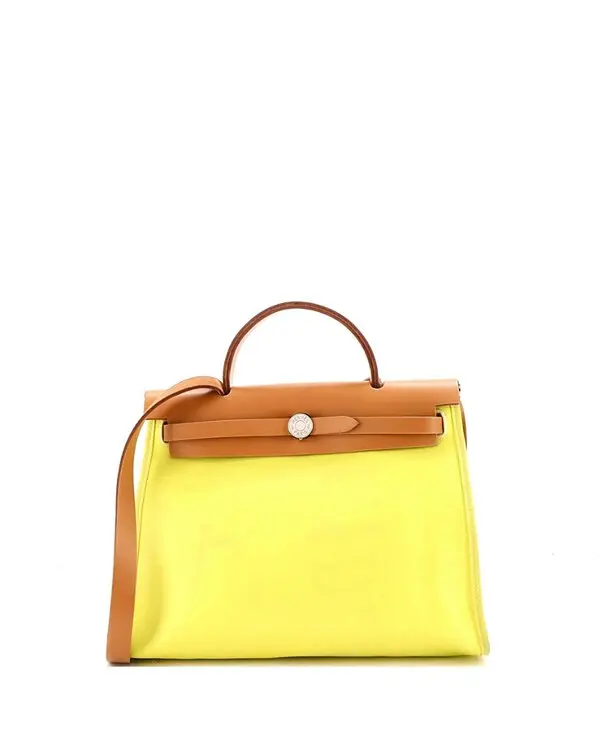 Hermès 31 Herbag Zip Berline Vache Canvas And Leather - Yellow