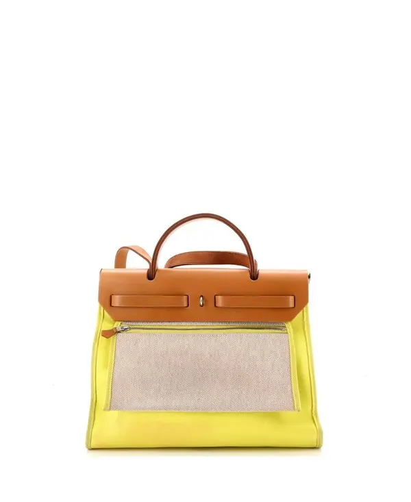 Hermès 31 Herbag Zip Berline Vache Canvas And Leather - Yellow