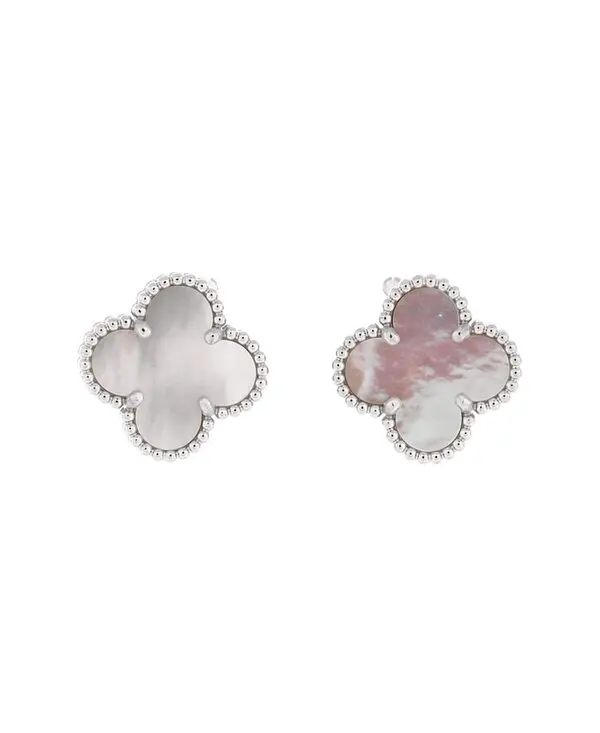 VAN CLEEF & ARPELS Vintage Alhambra Earrings 18k Gold And Mother Of Pearl - White