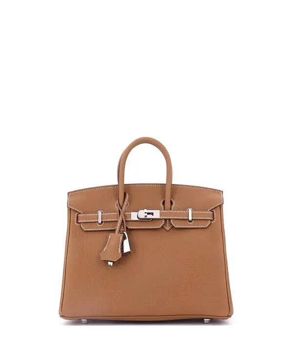 Hermès Birkin 25 Handbag Brown Togo With Palladium Hardware - Gold