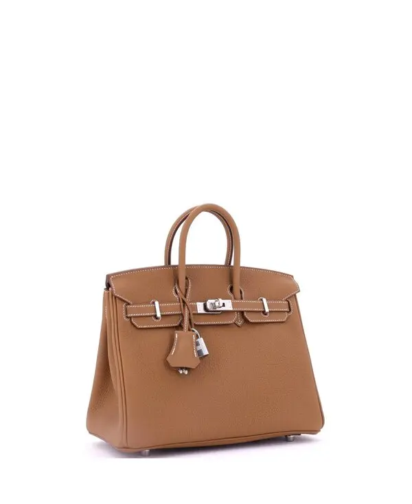 Hermès Birkin 25 Handbag Brown Togo With Palladium Hardware - Gold