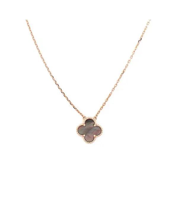 VAN CLEEF & ARPELS Vintage Alhambra Pendant Necklace 18k Rose Gold And Grey Mother Of Pearl, 16 - Pink