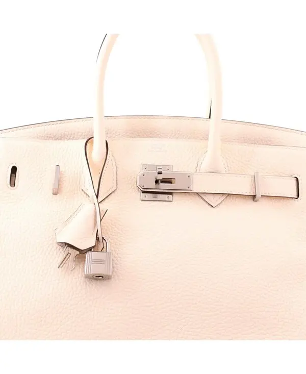 Hermès Birkin 30 Handbag Light Clemence With Palladium Hardware - Nata