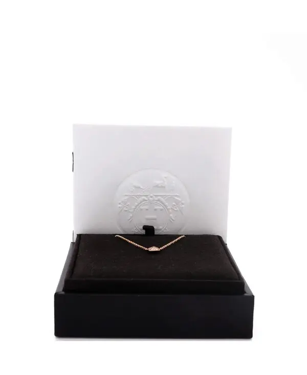 Hermès Small Clou D'h Pendant Necklace 18k Rose Gold With Diamonds, 15.75